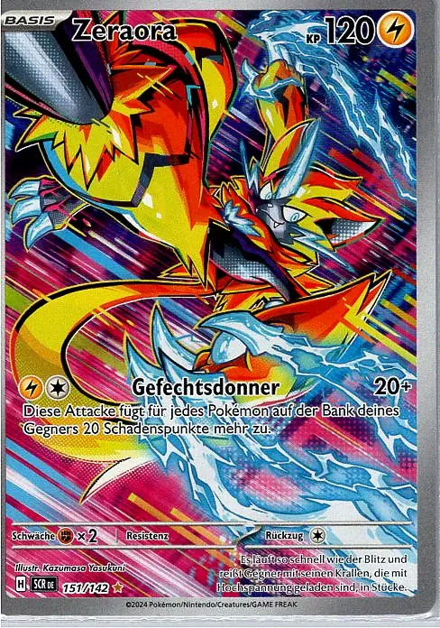 Zeraora (SCR 151) – Pokémon Illustration Rare Karte aus Stellarkrone in Deutsch