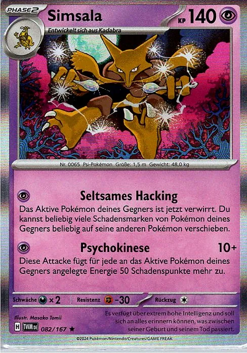 Simsala (TWM 082) – Pokemon Holo Karte aus Maskerade im Zwielicht Deutsch