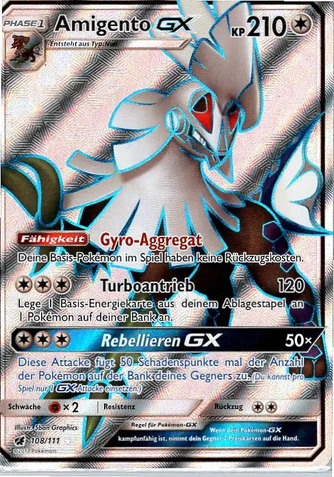 Amigento GX (CIN 108) – Pokemon Full Art Karte aus Aufziehen der ...