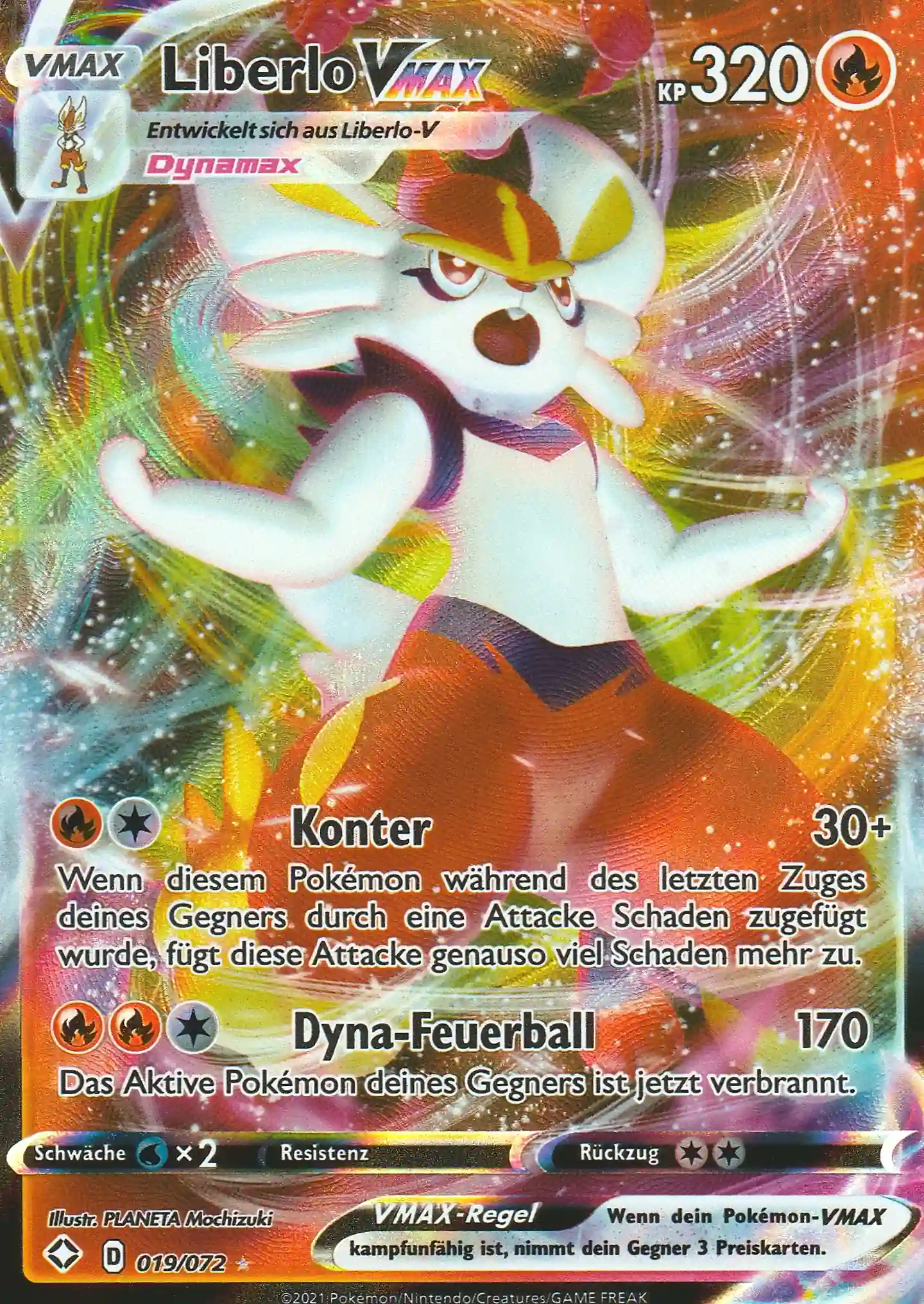 Pokemon Karte Liberlo VMAX aus Glänzendes Schicksal SHF 019