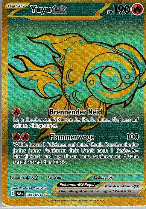 Yuyu EX (PAF 241) – Pokémon Gold Karte aus Paldeas Schicksale in Deutsch