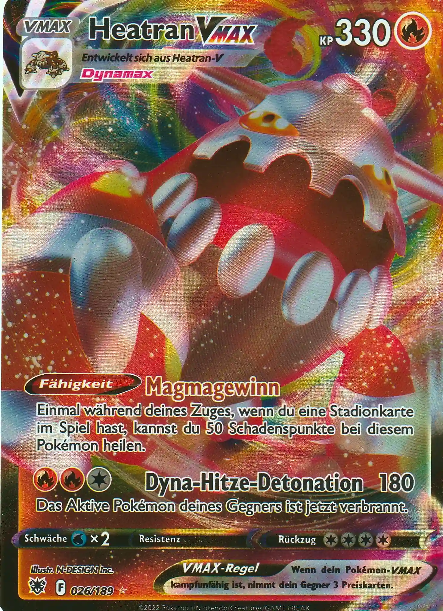 Pokemon Karte Heatran VMAX aus Astralglanz ASR 026